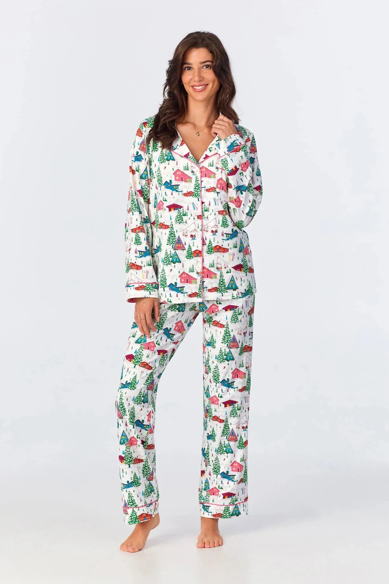 Alpine Cabins Stretch Cotton PJ Set: Size XS – Beestung Lingerie
